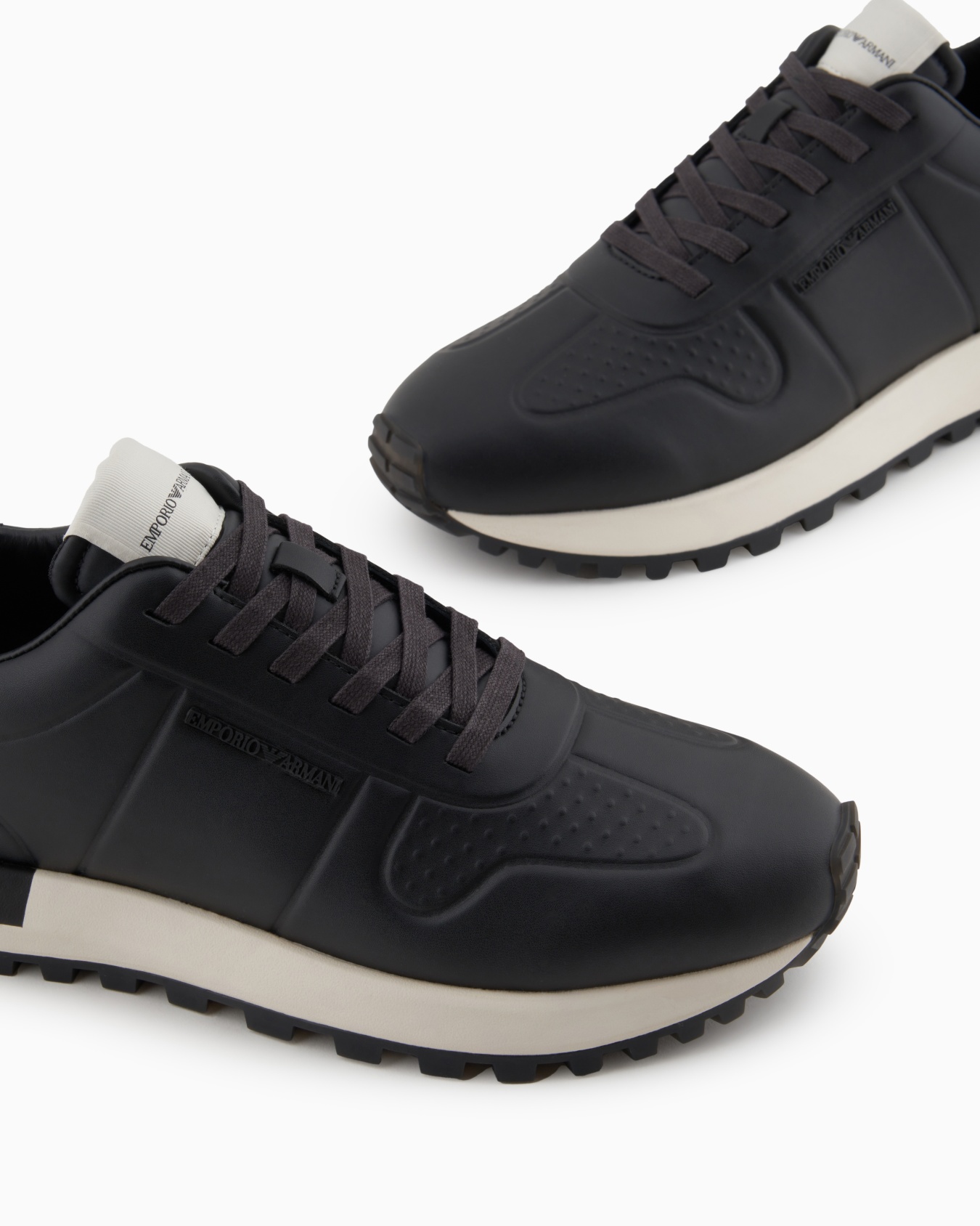 Leather Sneakers With Thermoformed Details Emporio Armani Leather Sneakers With Thermoformed Details Emporio Armani